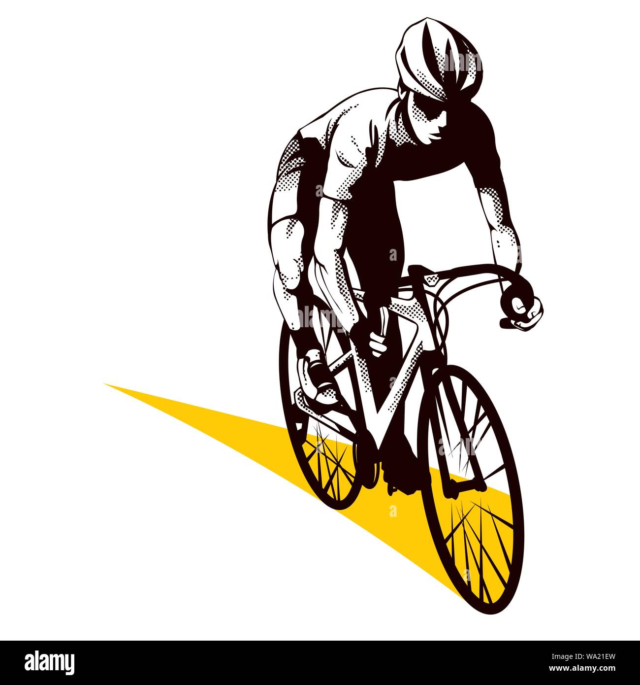 Male cyclist with helmet on white background Stock Vector Image & Art ...