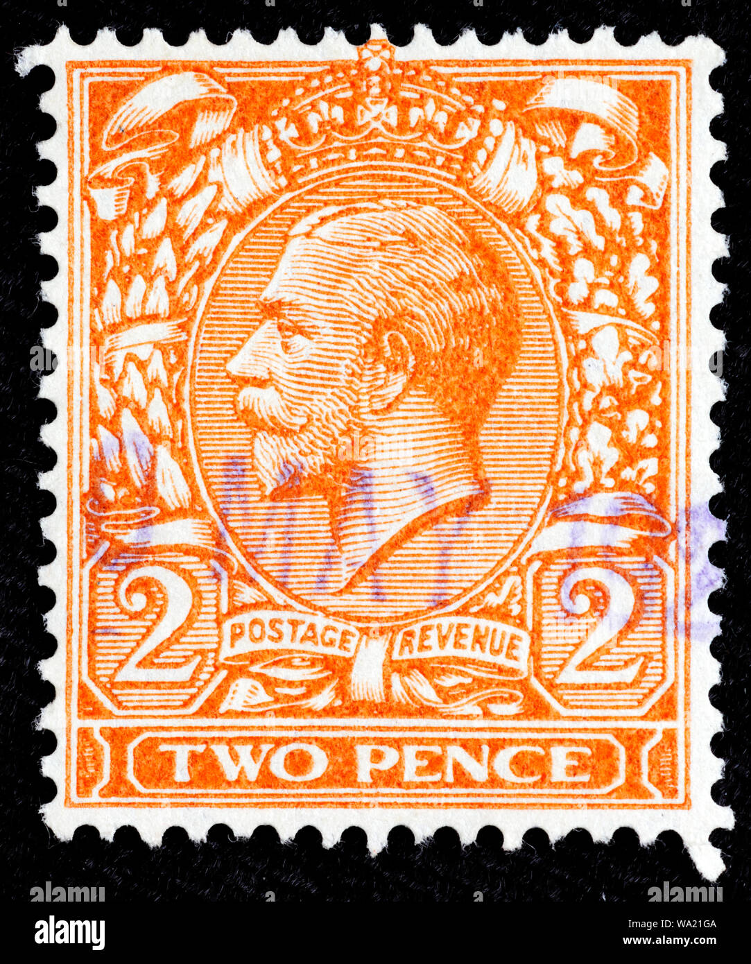 King George V (1865-1936), postage stamp, UK, 1912 Stock Photo - Alamy