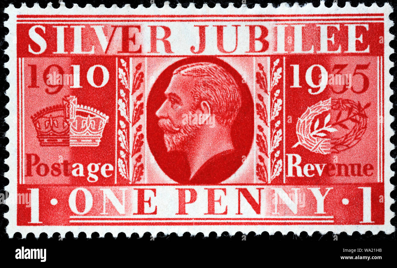 King George V Silver Jubilee, postage stamp, UK, 1935 Stock Photo - Alamy