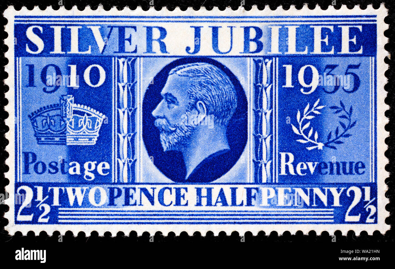 King George V Silver Jubilee, postage stamp, UK, 1935 Stock Photo - Alamy