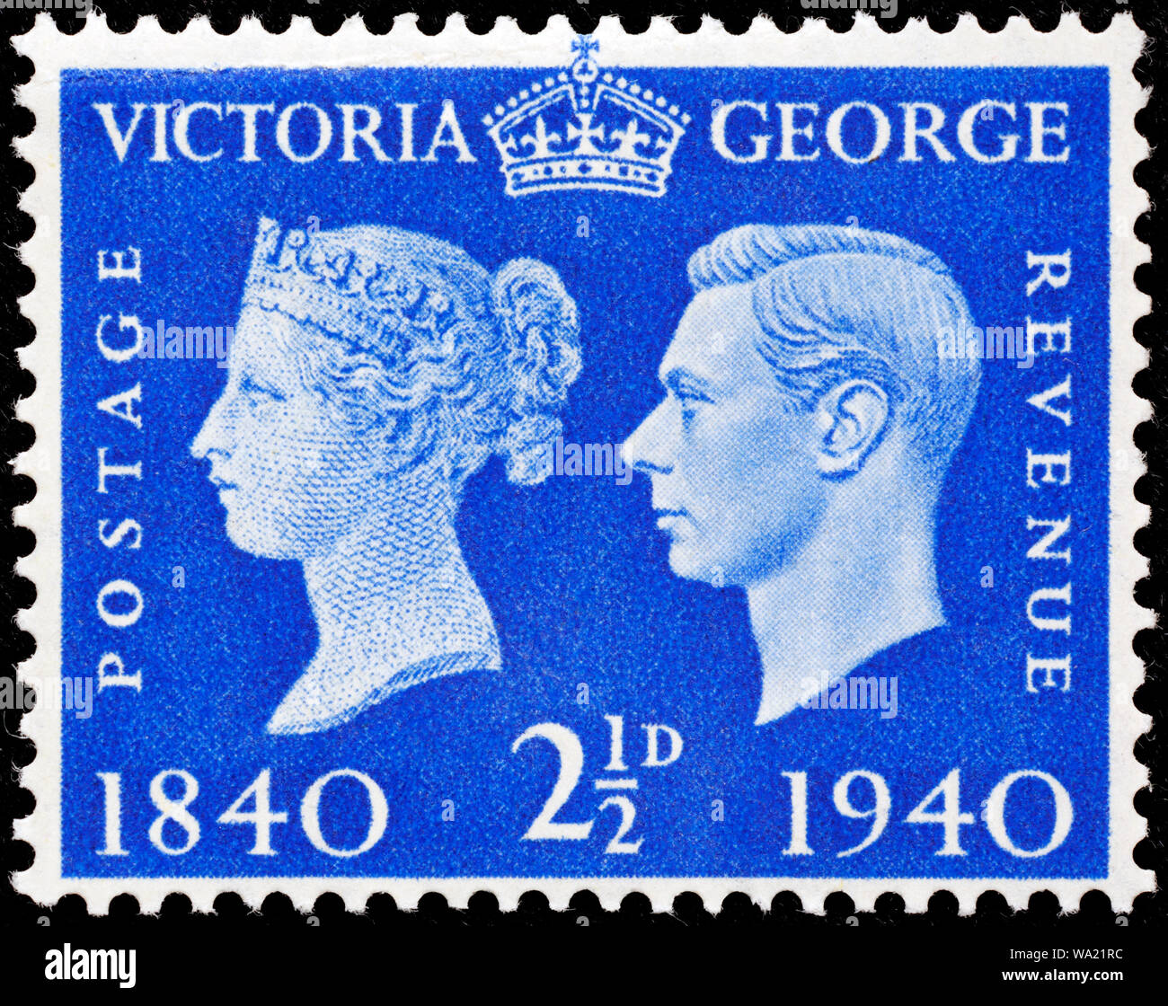 Centenary postage stamp, Queen Victoria, King George VI, postage stamp ...