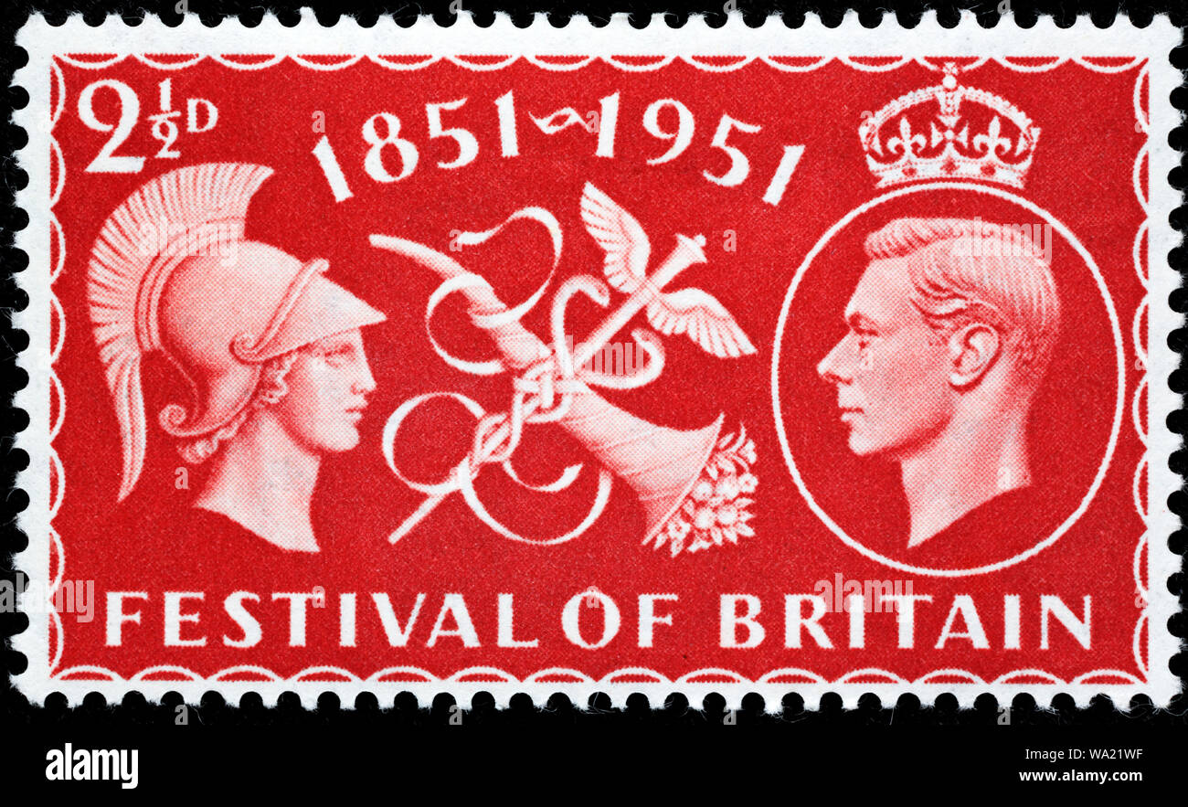 Festival of Britain, King George VI, postage stamp, UK, 1951 Stock ...