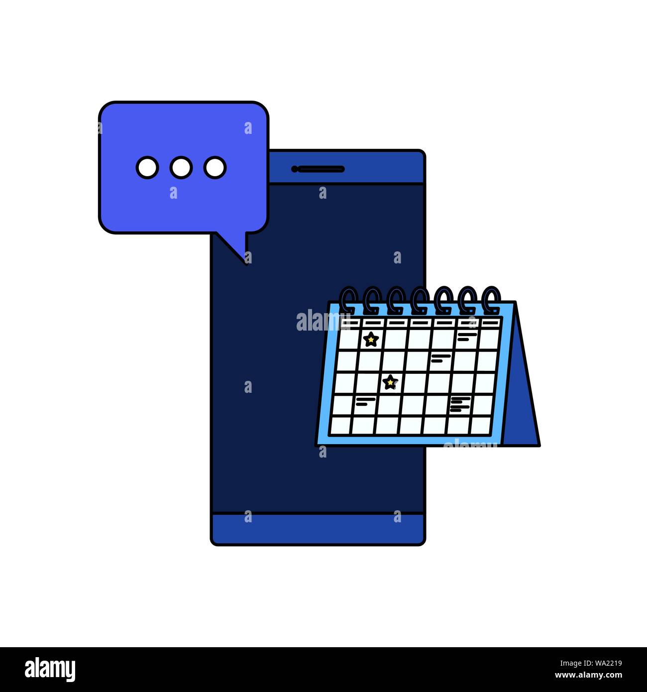 smartphone device with calendar reminder Stock Vector Image & Art - Alamy