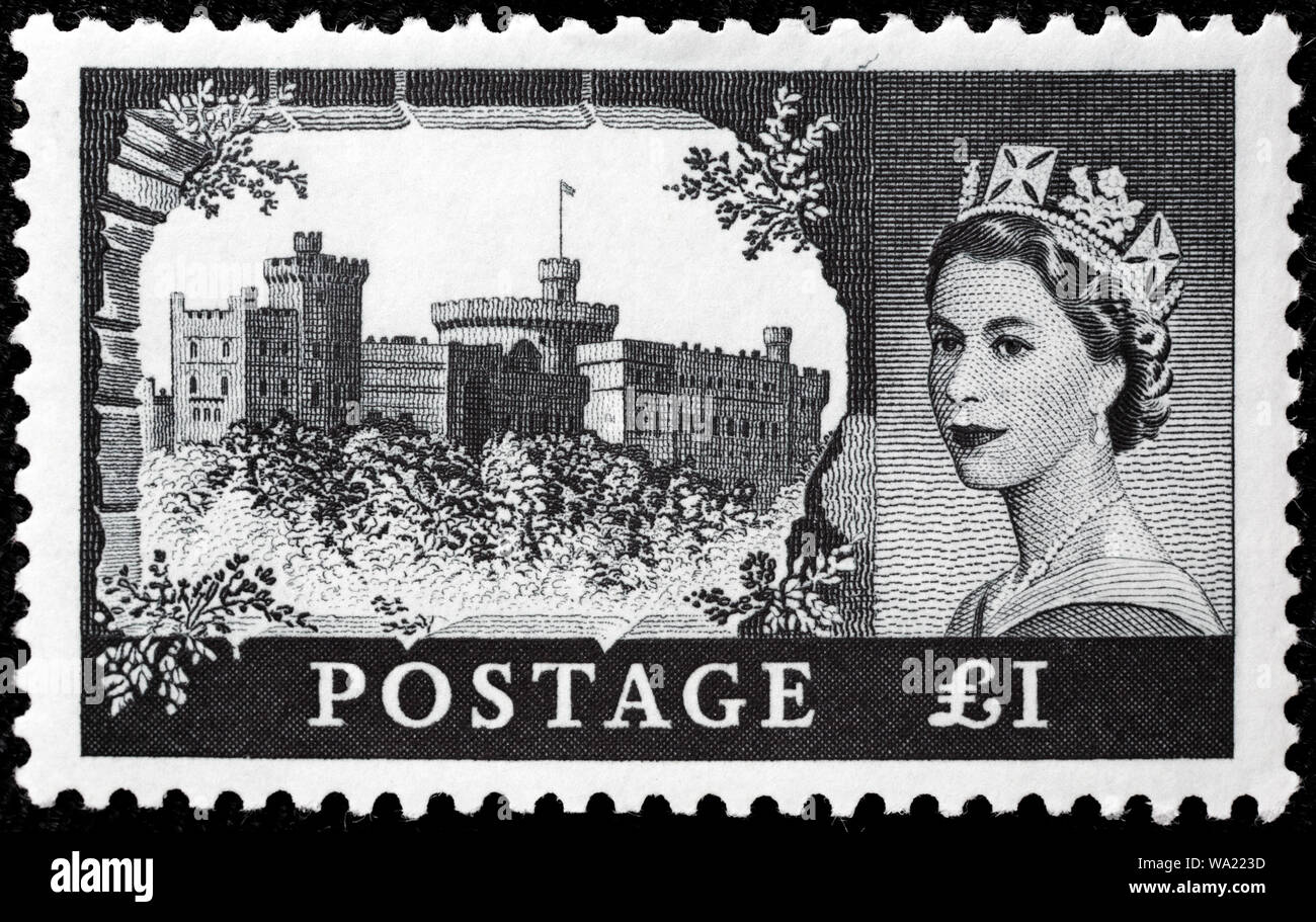 Windsor Castle, England, Queen Elizabeth II, Wilding series, postage ...