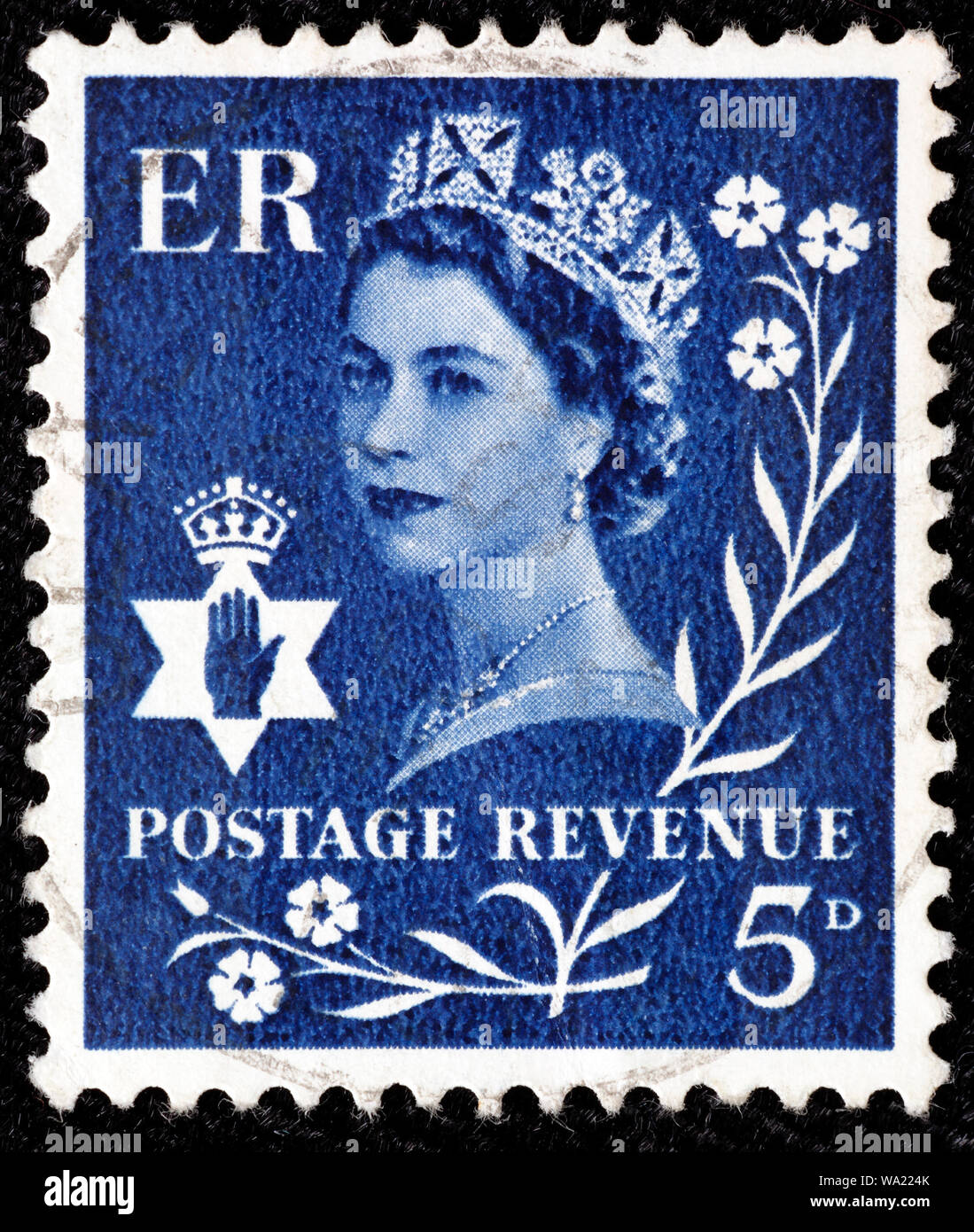 Queen Elizabeth II, Wilding series, Northern Ireland, postage stamp, UK ...