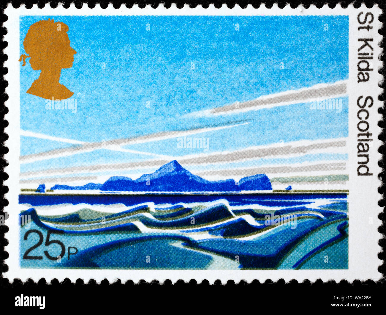 St. Kilda, Scotland, landscape, postage stamp, UK, 1981 Stock Photo - Alamy