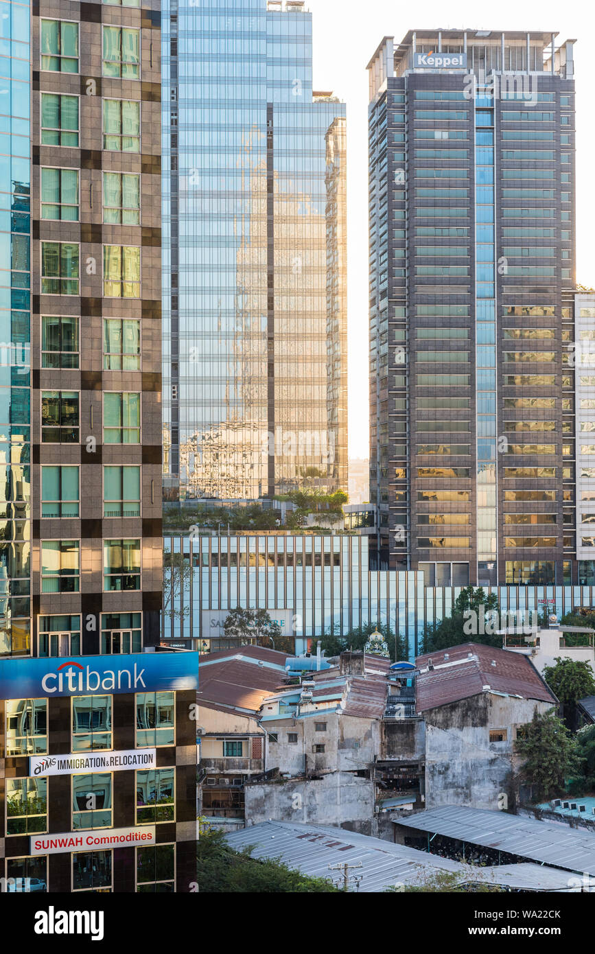 Ho Chi Minh City, Vietnam: high-rise buildings of downtown, two towers ...