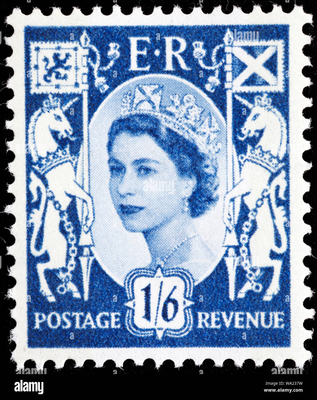 Queen Elizabeth II, Wilding series, Scotland, postage stamp, UK, 1967 ...