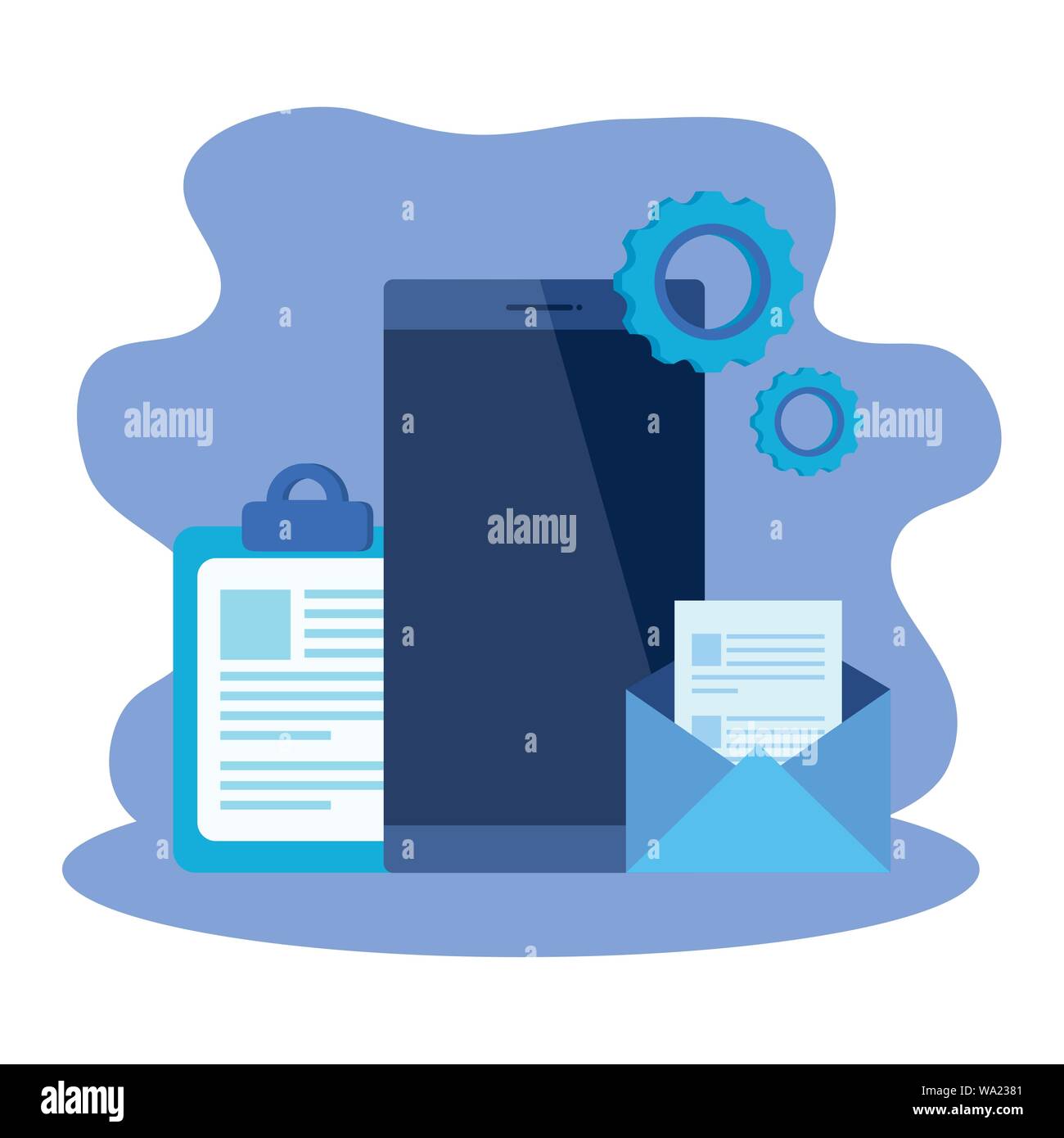 checklist clipboard with smartphone device Stock Vector Image & Art - Alamy