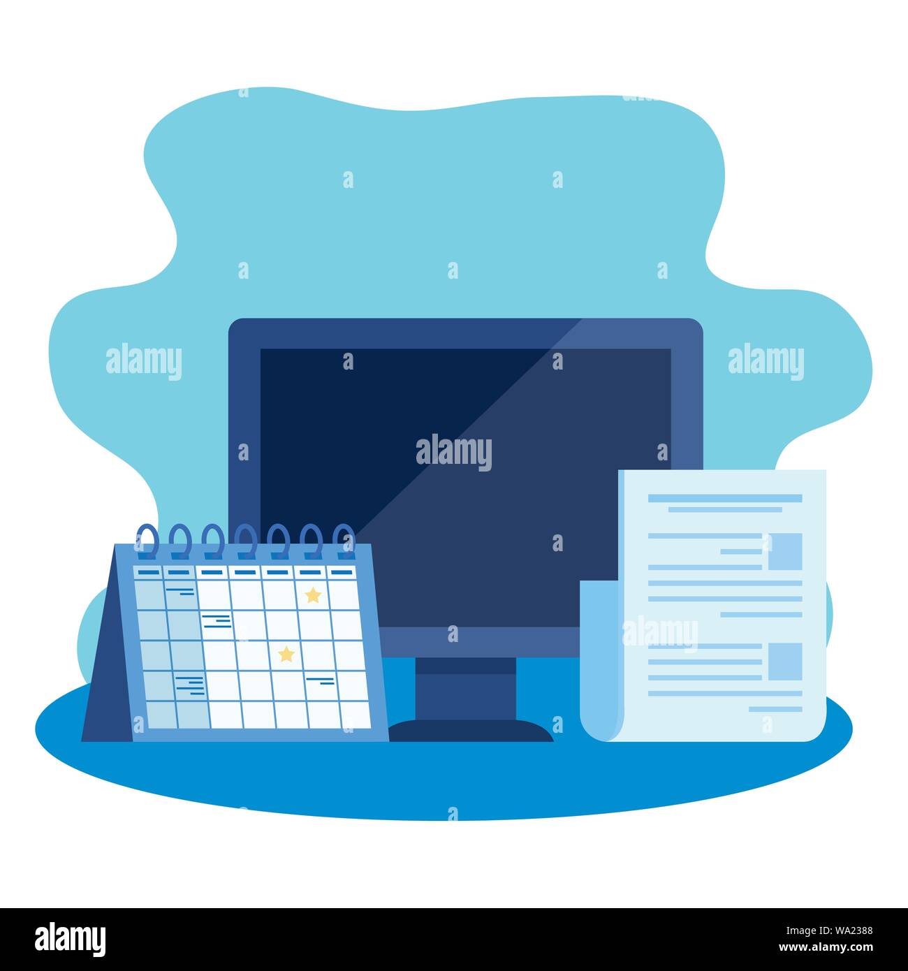 desktop computer with calendar reminder Stock Vector Image & Art - Alamy