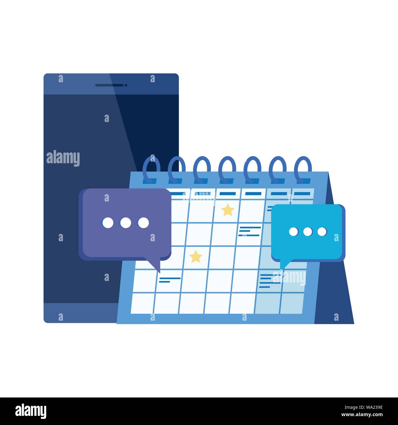 smartphone device with calendar reminder Stock Vector Image & Art - Alamy