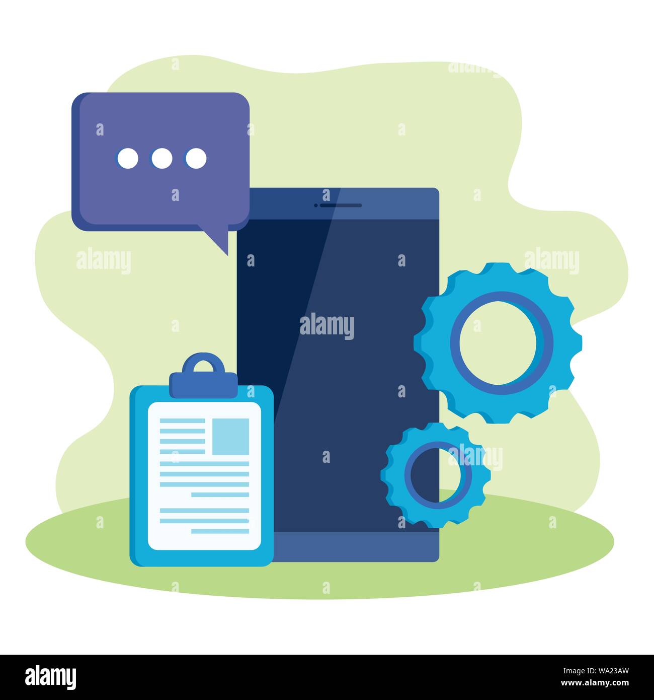 checklist clipboard with smartphone device Stock Vector Image & Art - Alamy