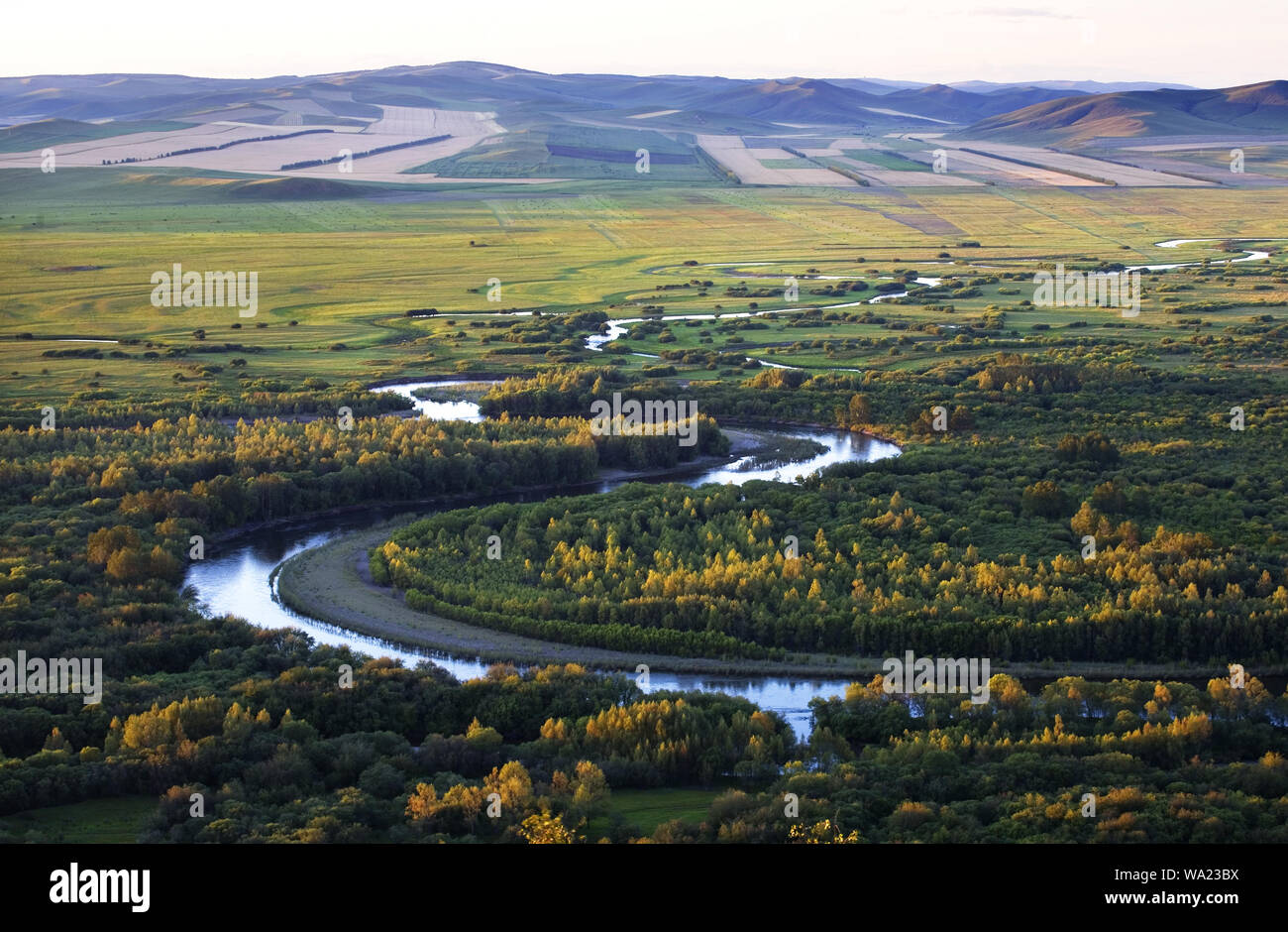 Erguna river wetland Stock Photo - Alamy