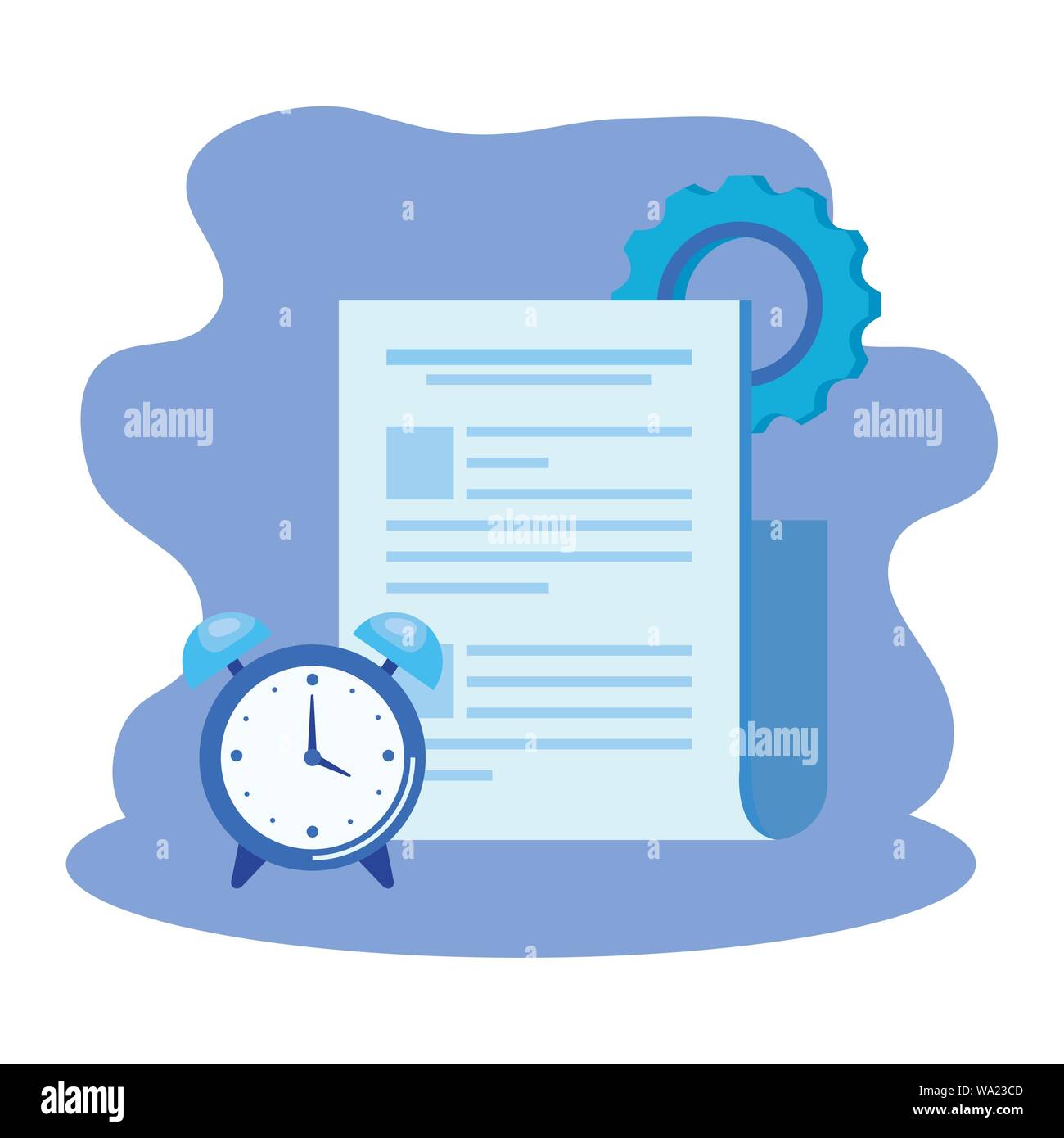 alarm clock with document file Stock Vector Image & Art - Alamy