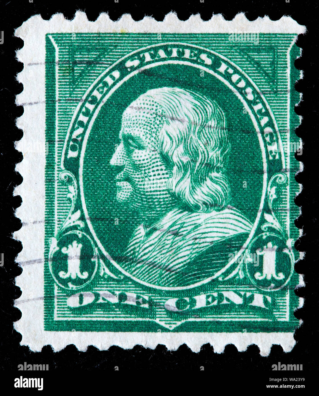 Benjamin Franklin (1706-1790), postage stamp, USA, 1898 Stock Photo - Alamy