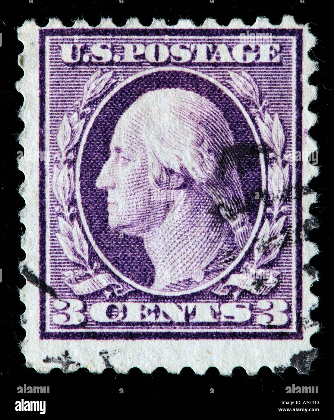 George Washington (1732-1799), first President of USA, postage stamp ...
