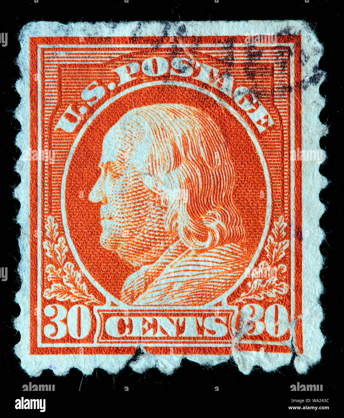 Benjamin Franklin (1706-1790), postage stamp, USA, 1917 Stock Photo - Alamy