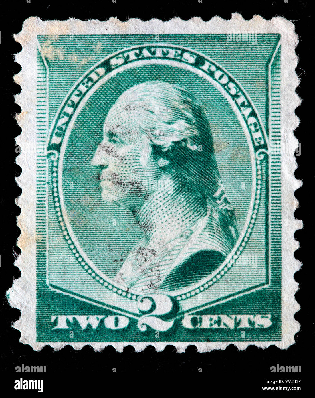 George Washington (1732-1799), first President of USA, postage stamp ...