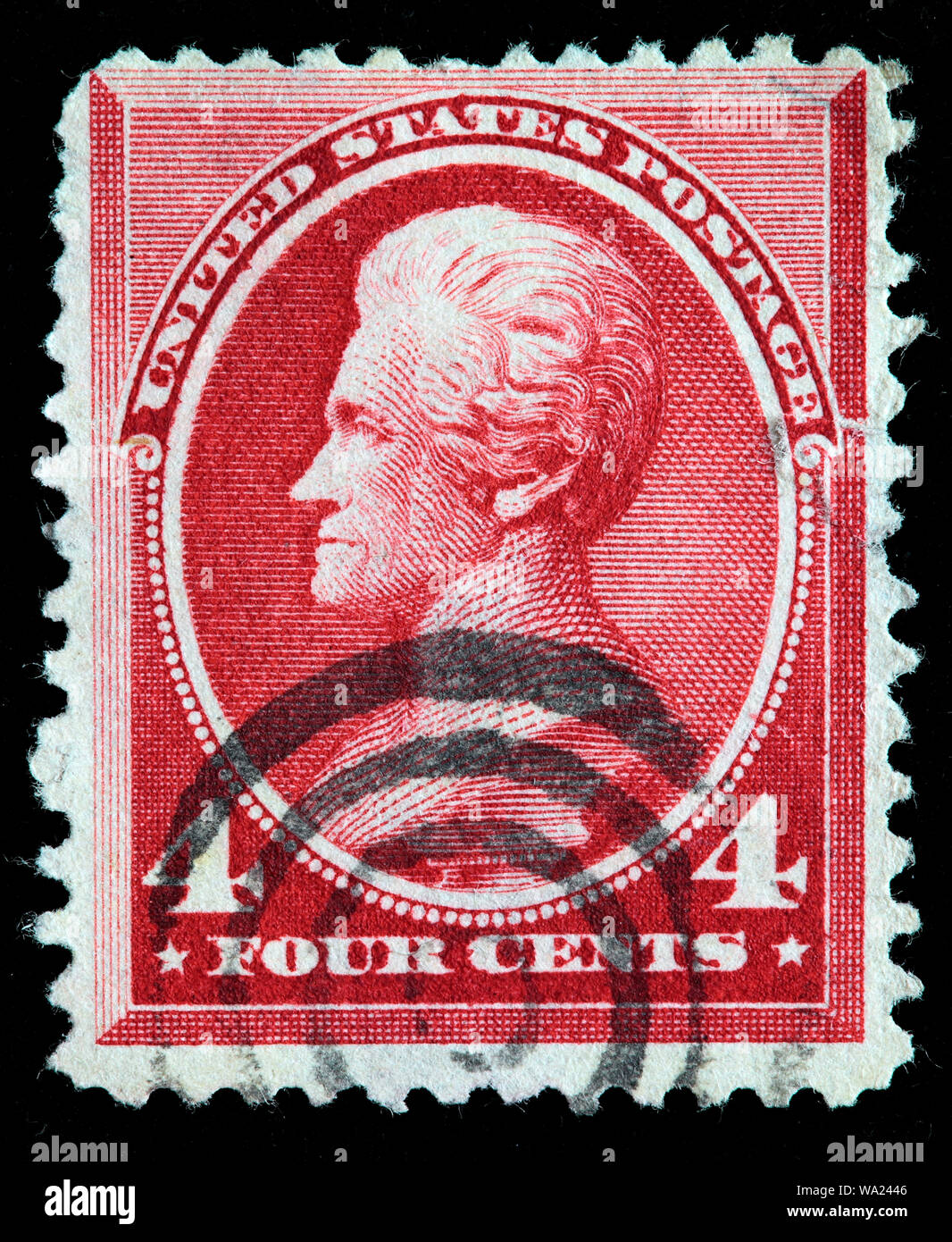 Andrew Jackson (1767-1845), President of USA, postage stamp, USA, 1888 ...