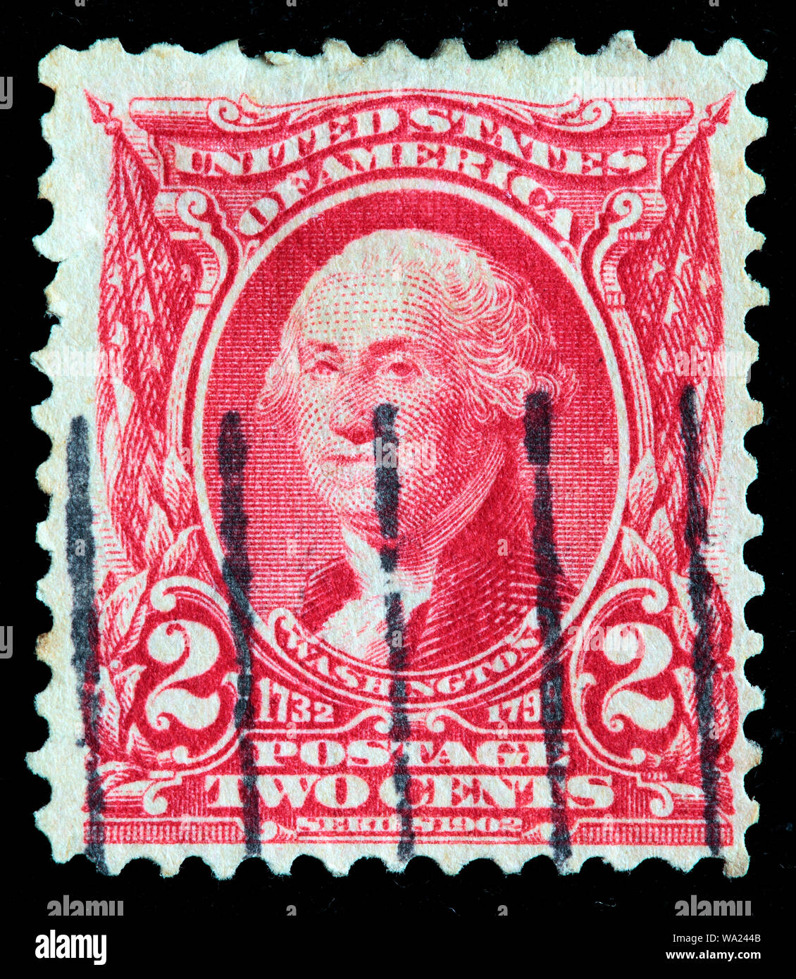 George Washington (1732-1799), first President of USA, postage stamp ...