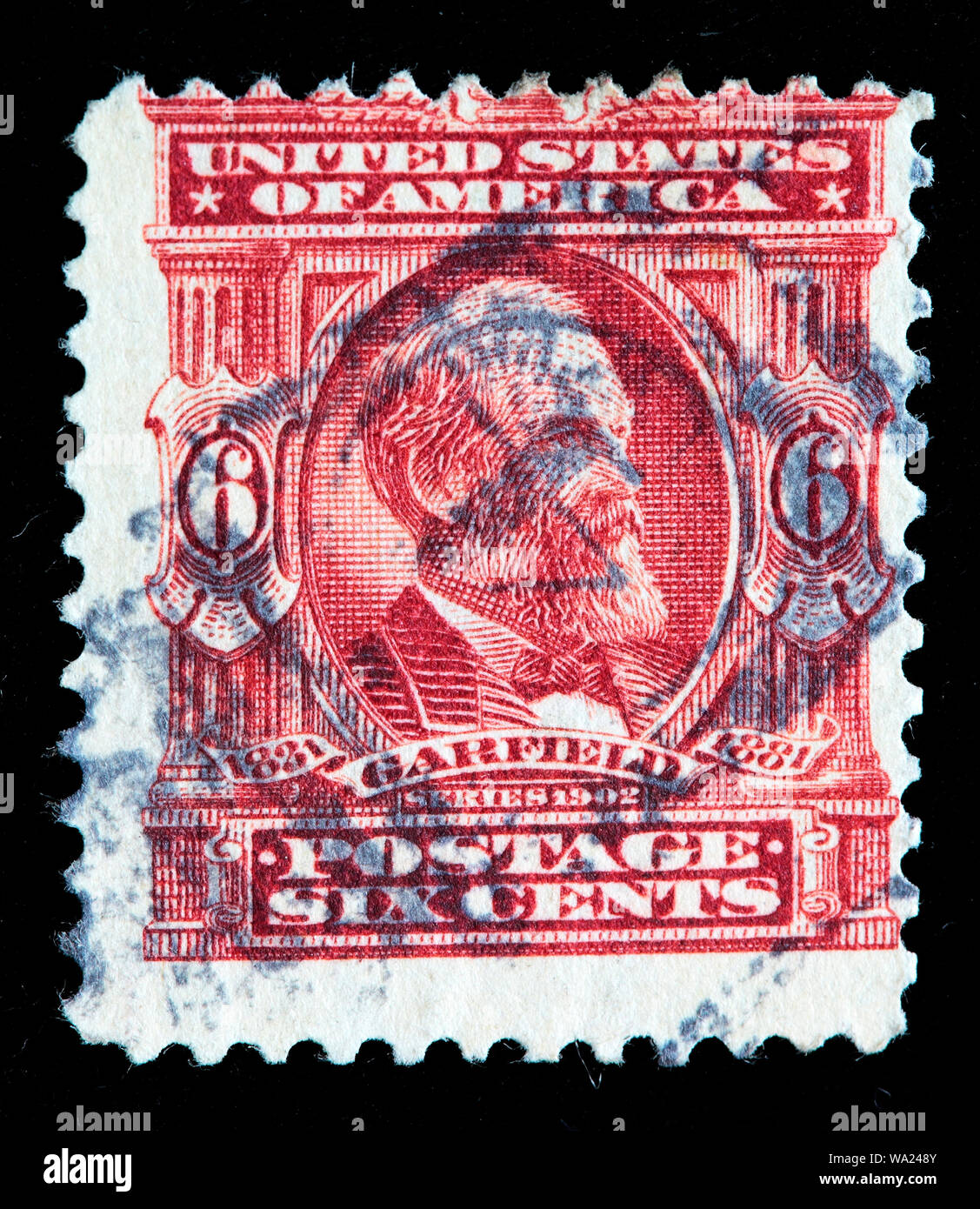 James A. Garfield (1831-1881), President of USA, postage stamp, USA ...