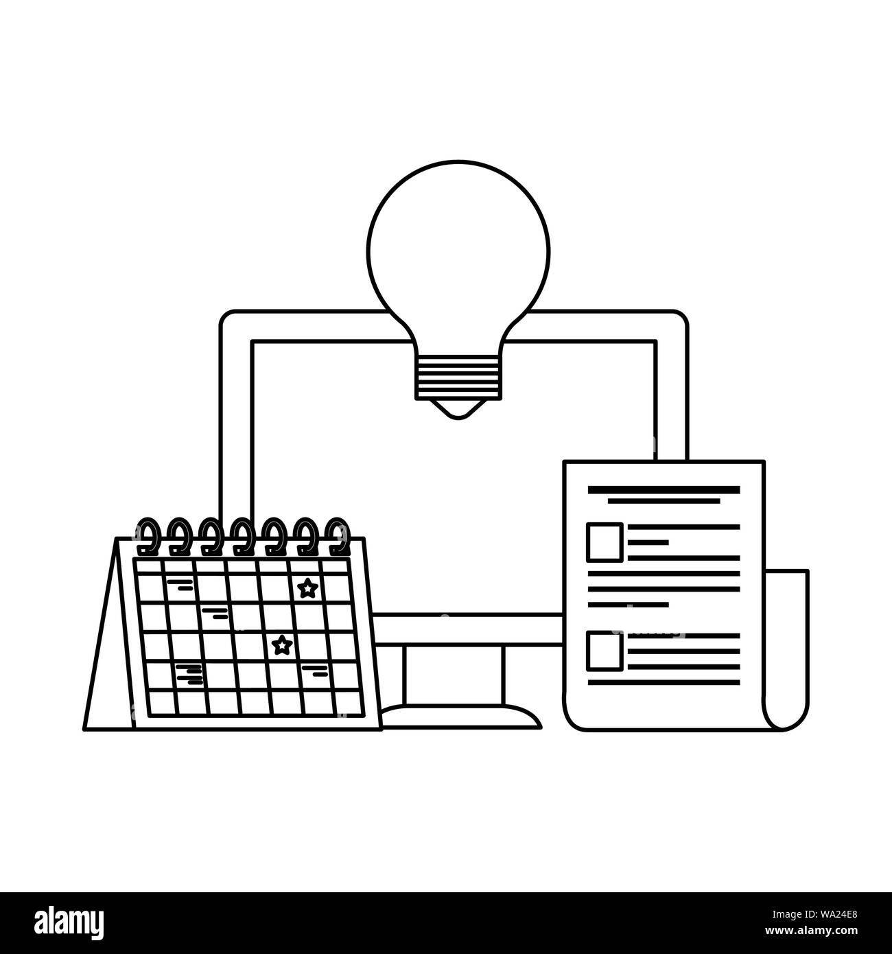 desktop computer with calendar reminder Stock Vector Image & Art - Alamy