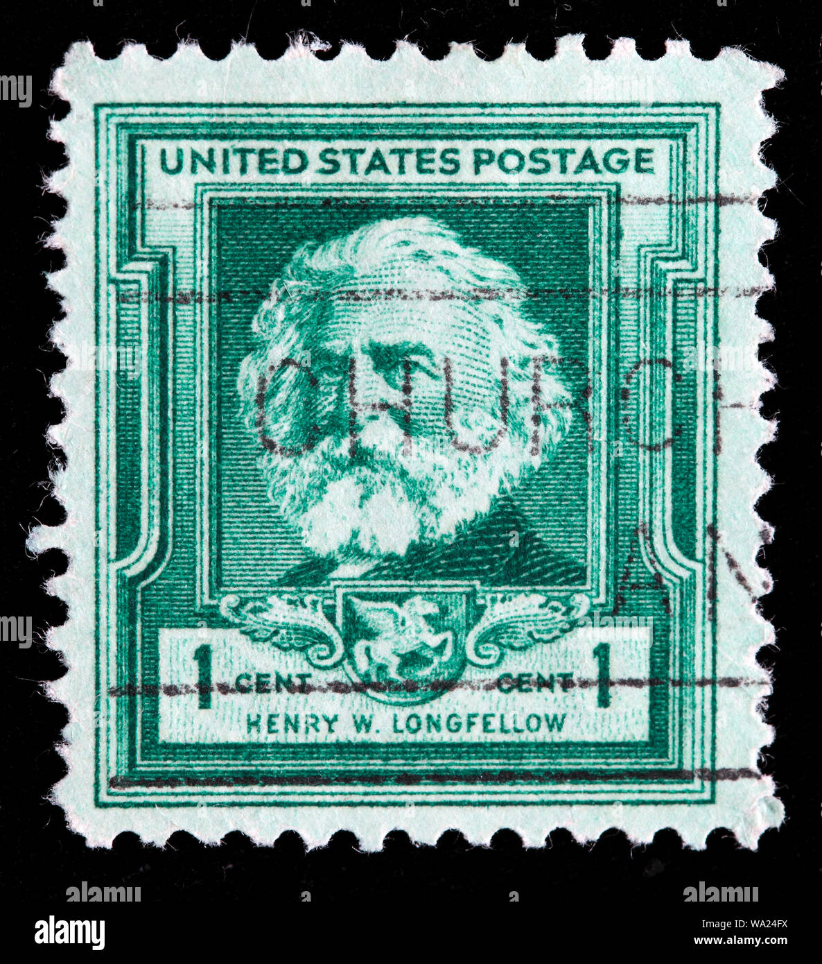 Henry Wadsworth Longfellow (1807-1882), American poet, postage stamp ...