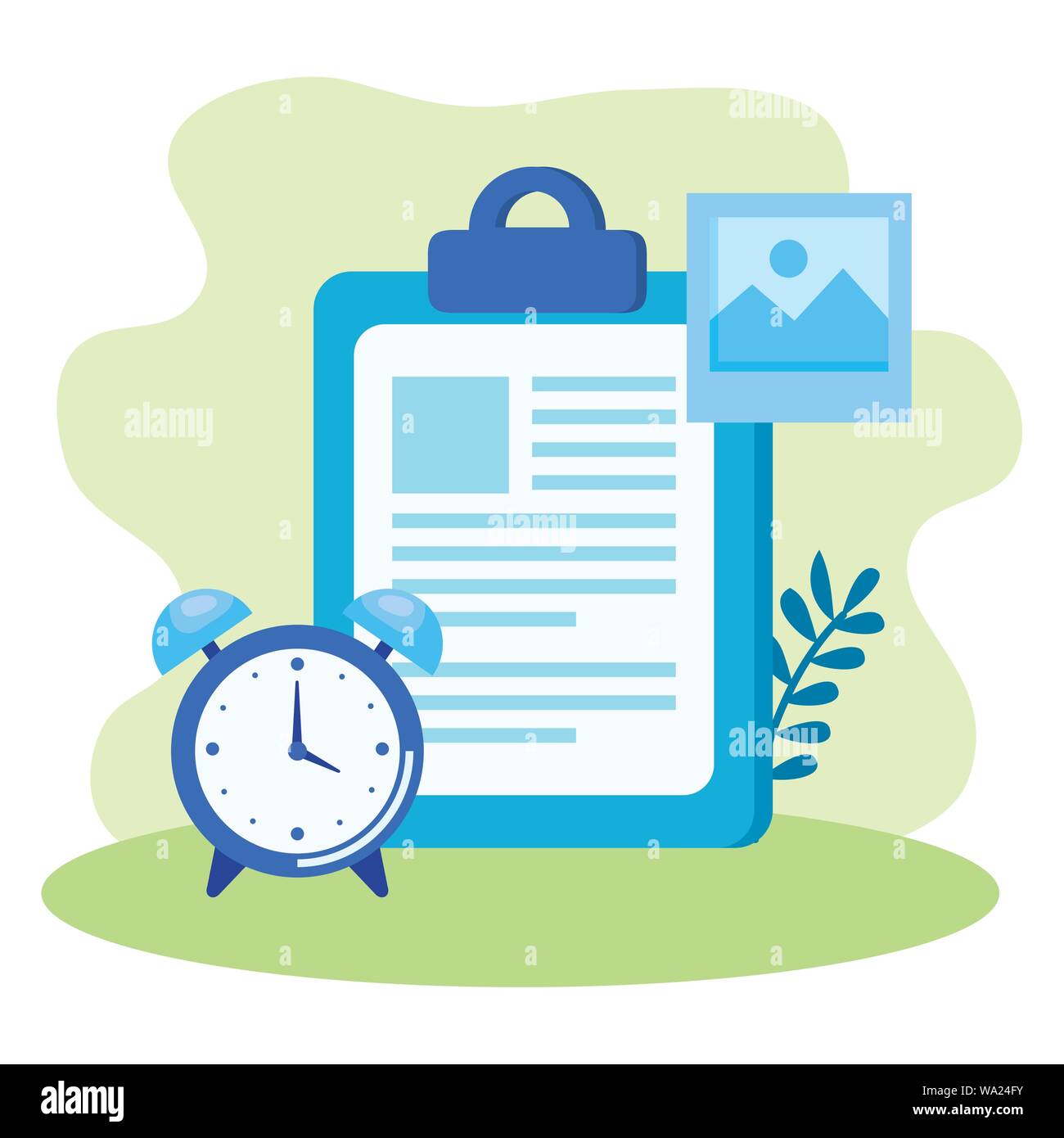 alarm clock with checklist icon Stock Vector Image & Art - Alamy