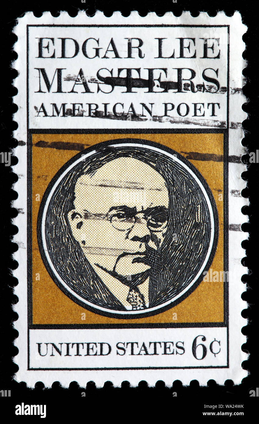 Edgar Lee Masters (1869-1950), American poet, postage stamp, USA, 1970 ...