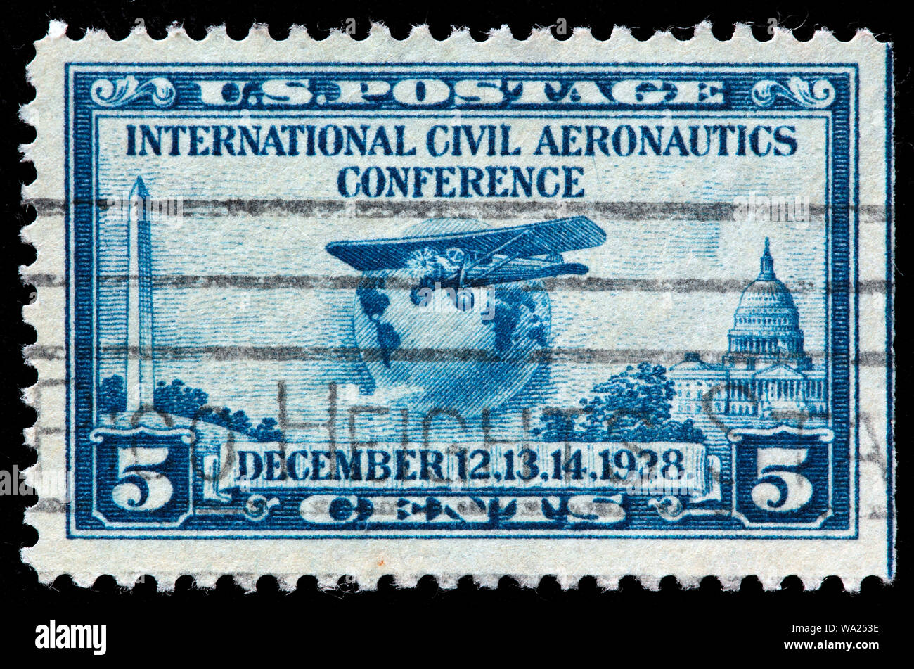 Airliner Ryan Brougham B-5, globe, Aeronautics Conference, postage ...