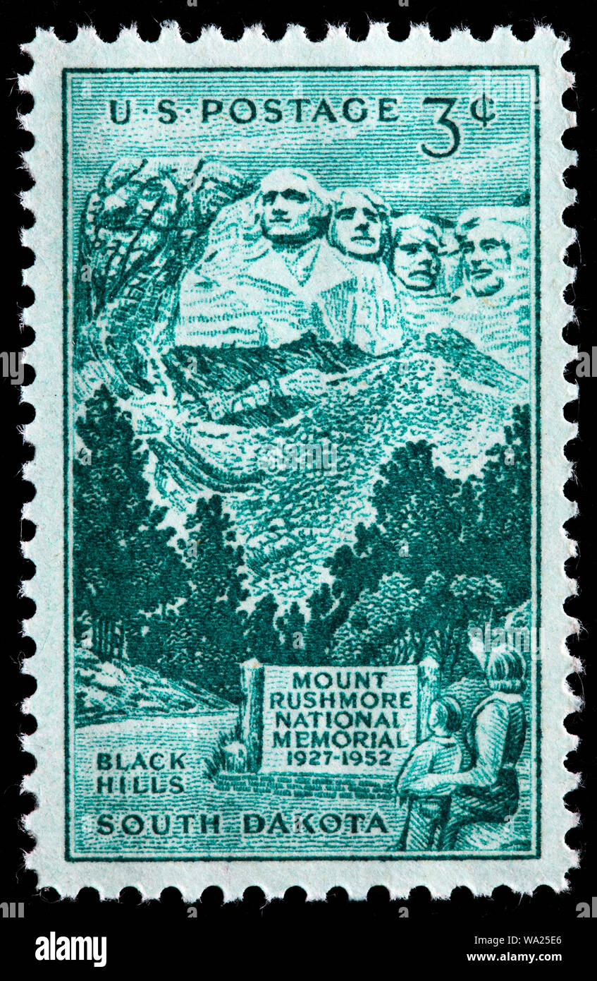 Mount Rushmore National Memorial, Black hills, South Dakota, postage ...