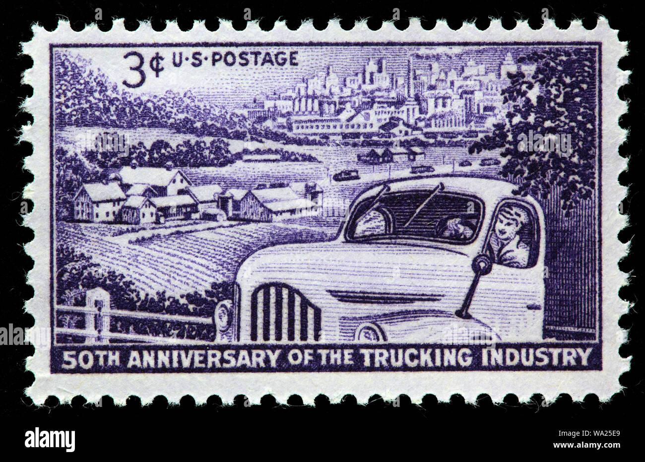 Truck, Trucking Industry, postage stamp, USA, 1953 Stock Photo - Alamy