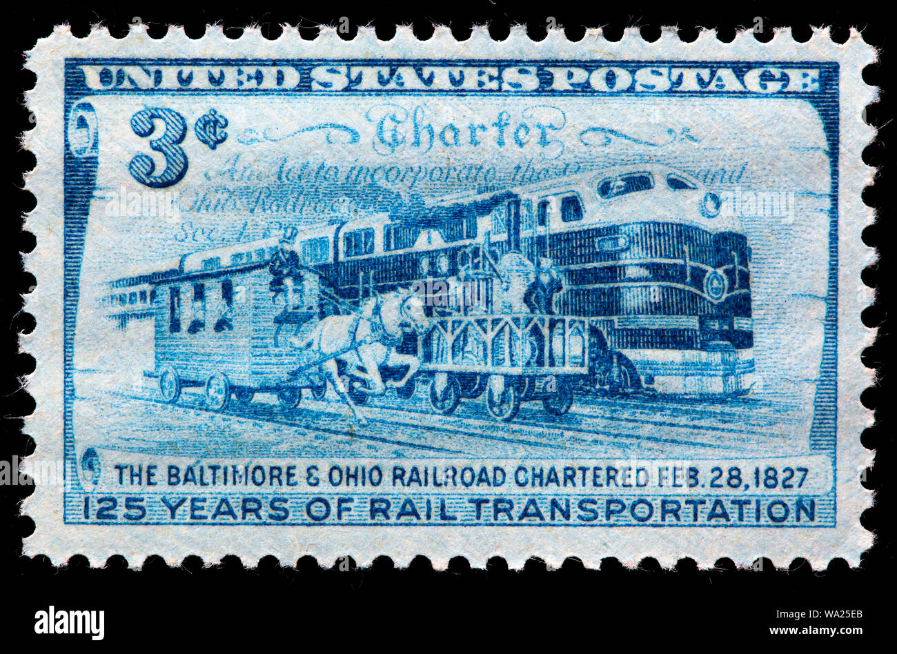 Charter, Rail Transportation, postage stamp, USA, 1952 Stock Photo - Alamy