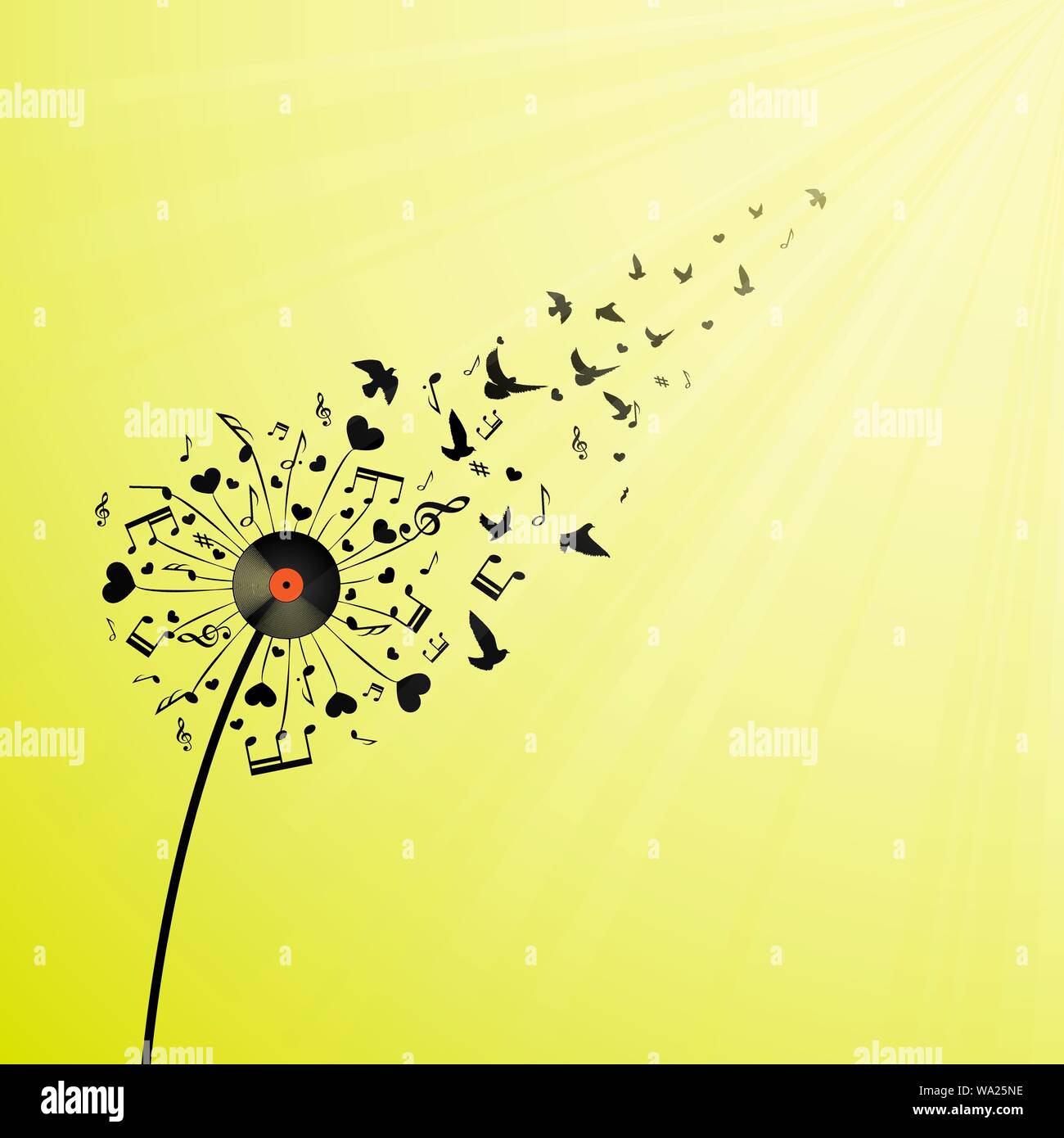 Dandelion Bird Art