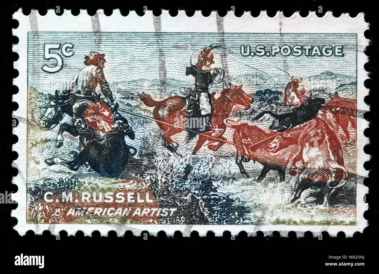 Charles Marion Russell (1864-1926), American artist, painting Jerked ...