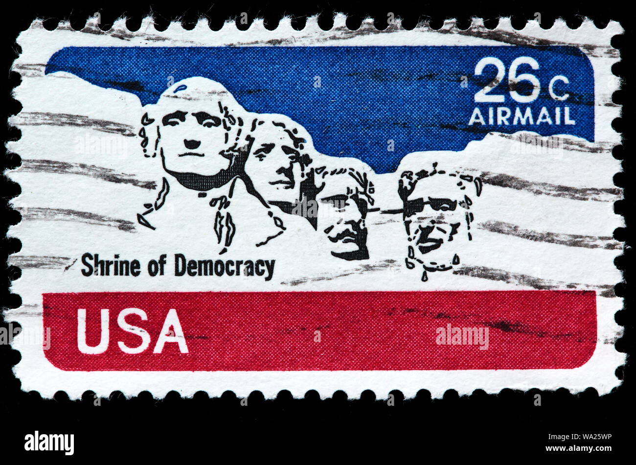 Mount Rushmore National Memorial, Black hills, South Dakota, Air mail ...