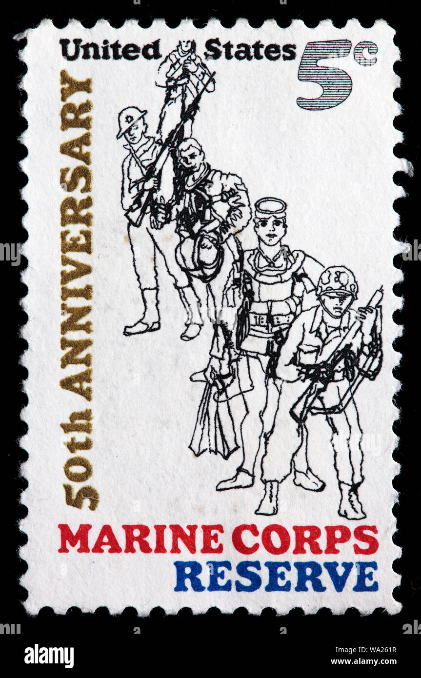 Marine corps reserve, postage stamp, USA, 1966 Stock Photo - Alamy