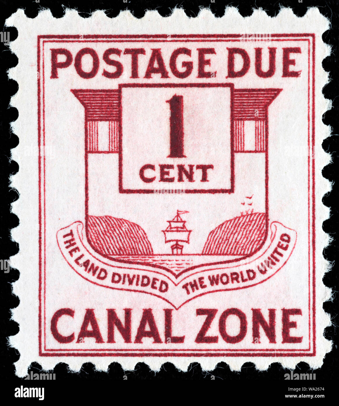 Canal zone seal, postage stamp, USA, Canal zone, 1932 Stock Photo - Alamy