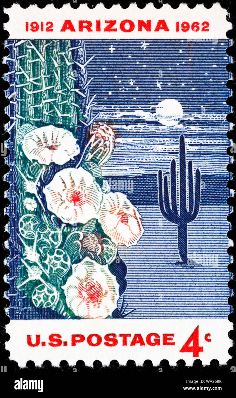 50 Years of Arizona Statehood, Giant Saguaro Cactus, Carnegiea gigantea ...