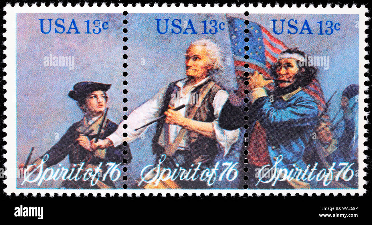 American Bicentennial, Spirit of 76, postage stamp, USA, 1976 Stock ...