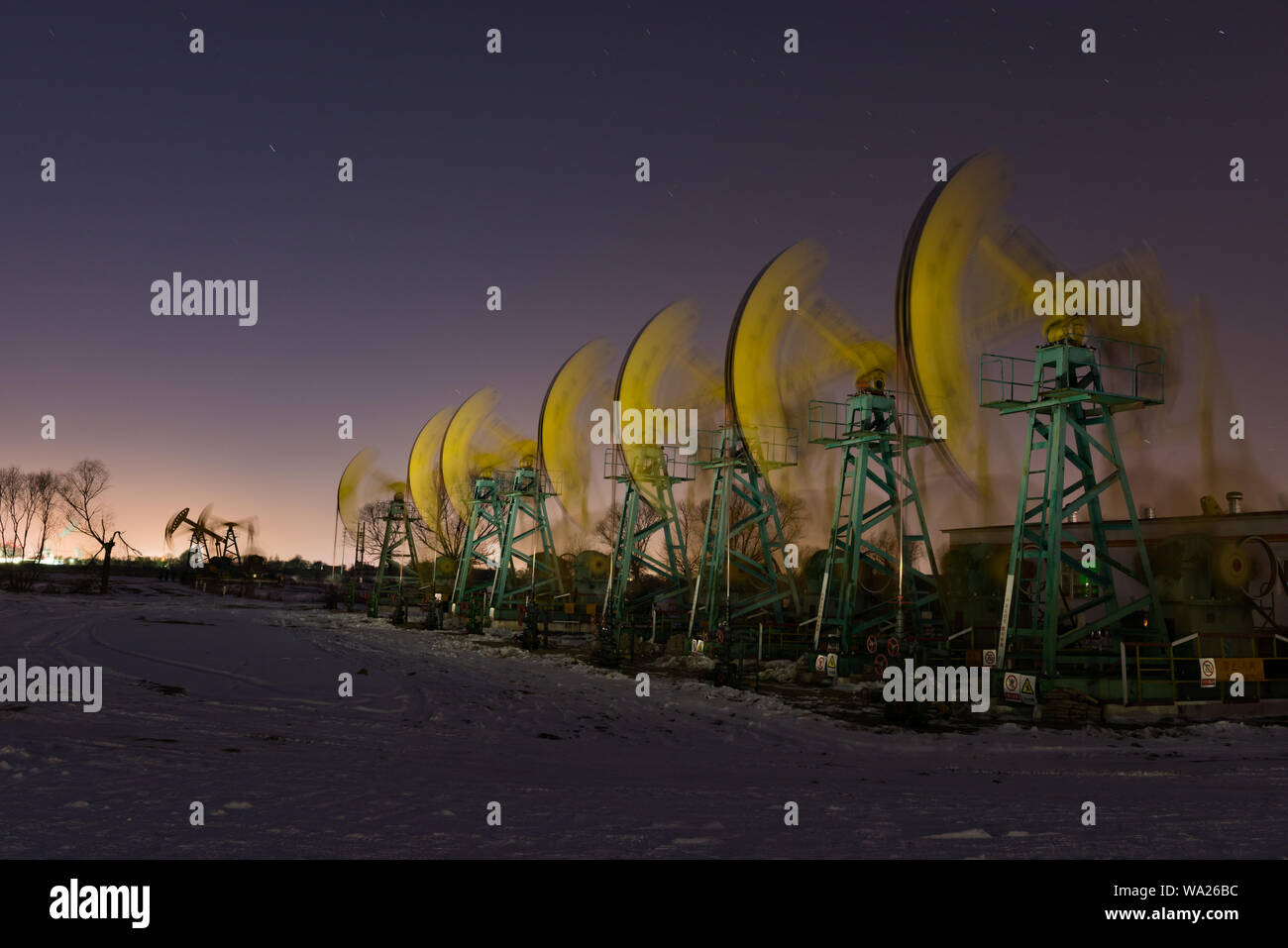 Cluster Wells production Stock Photo - Alamy