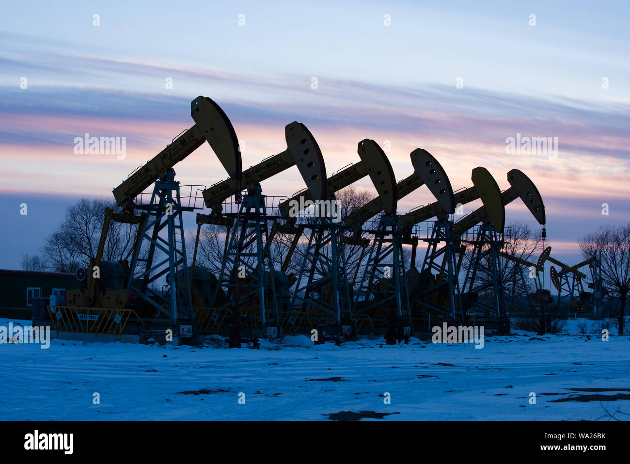 Cluster Wells production Stock Photo - Alamy