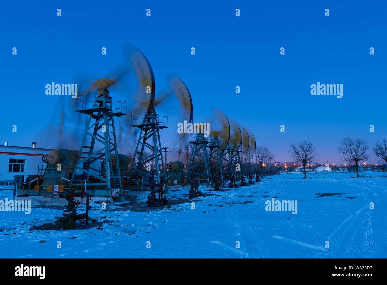 Cluster Wells production Stock Photo - Alamy