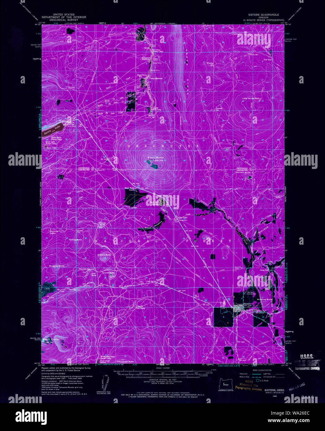 USGS Topo Map Oregon Sisters 282891 1959 62500 Inverted Restoration ...