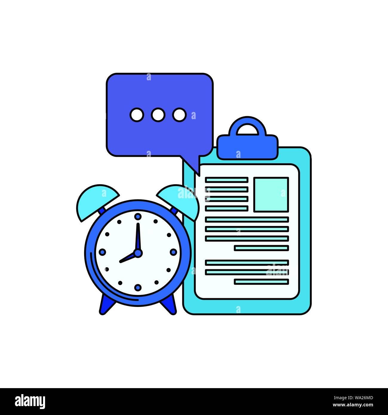 alarm clock with checklist icon Stock Vector Image & Art - Alamy