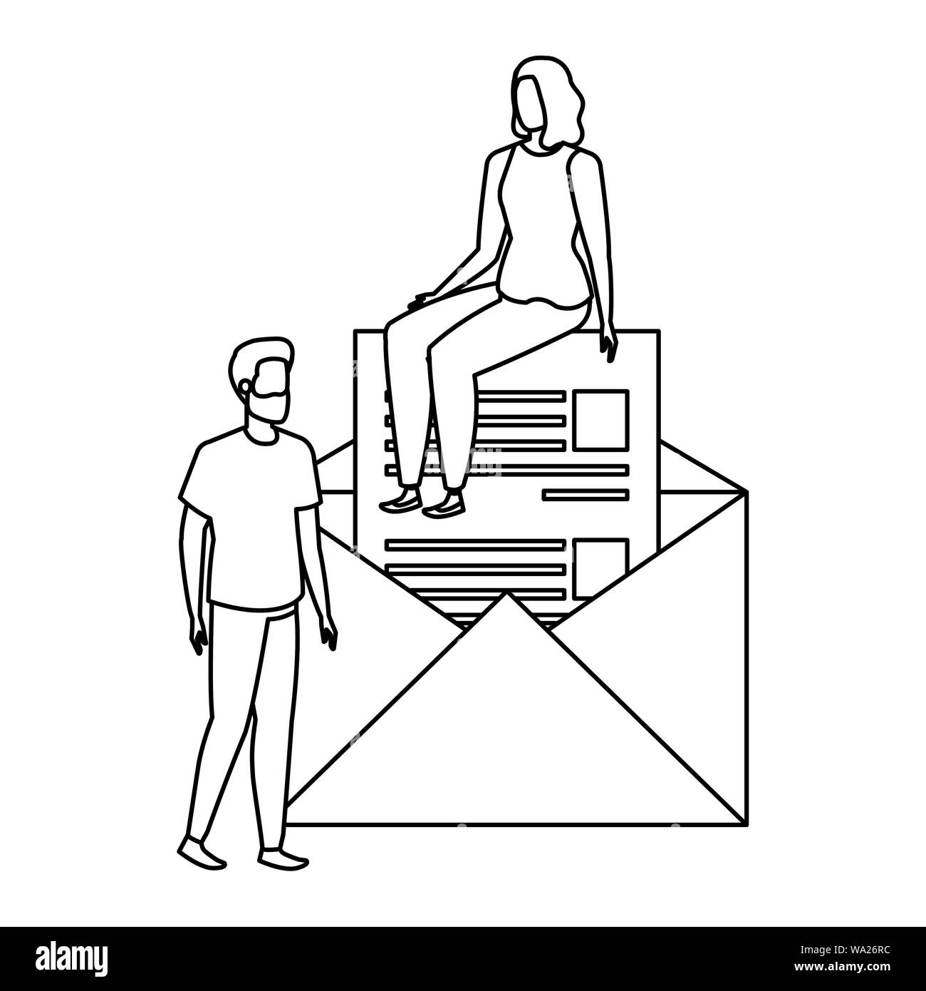 group of people with envelope characters Stock Vector Image & Art - Alamy
