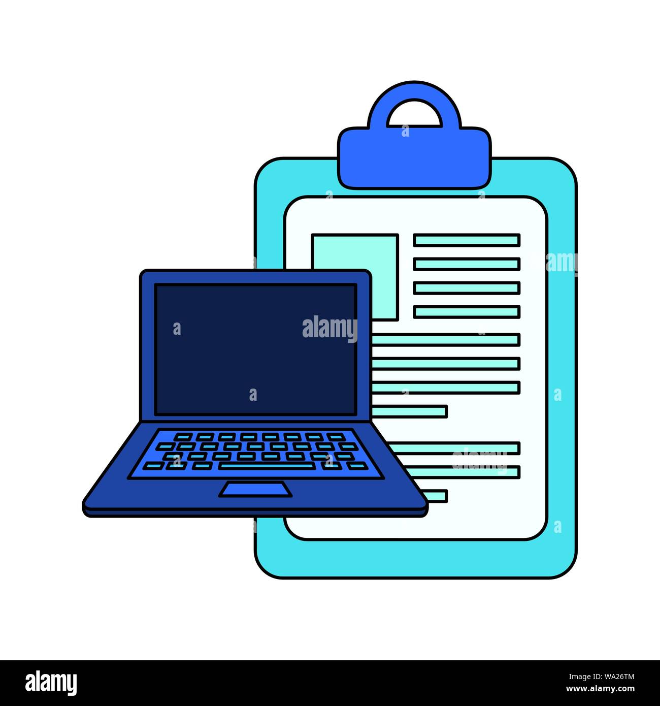 checklist clipboard with laptop computer Stock Vector Image & Art - Alamy