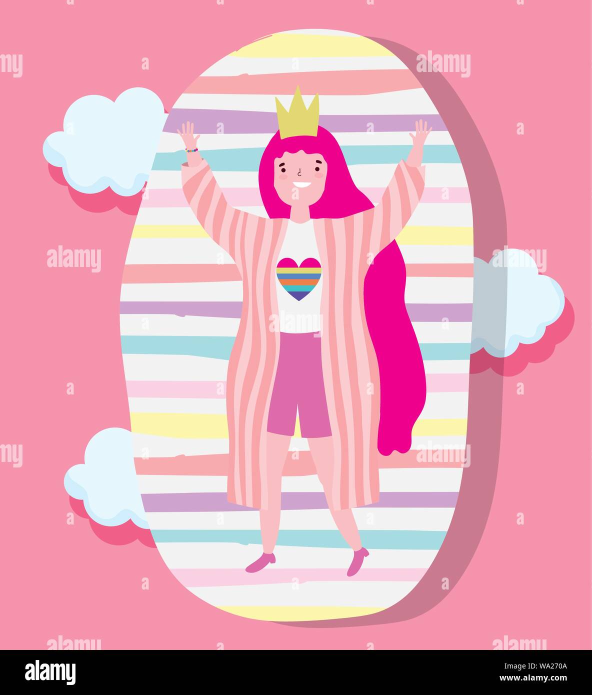 woman wearing crown community lgbtq design vector illustration Stock ...