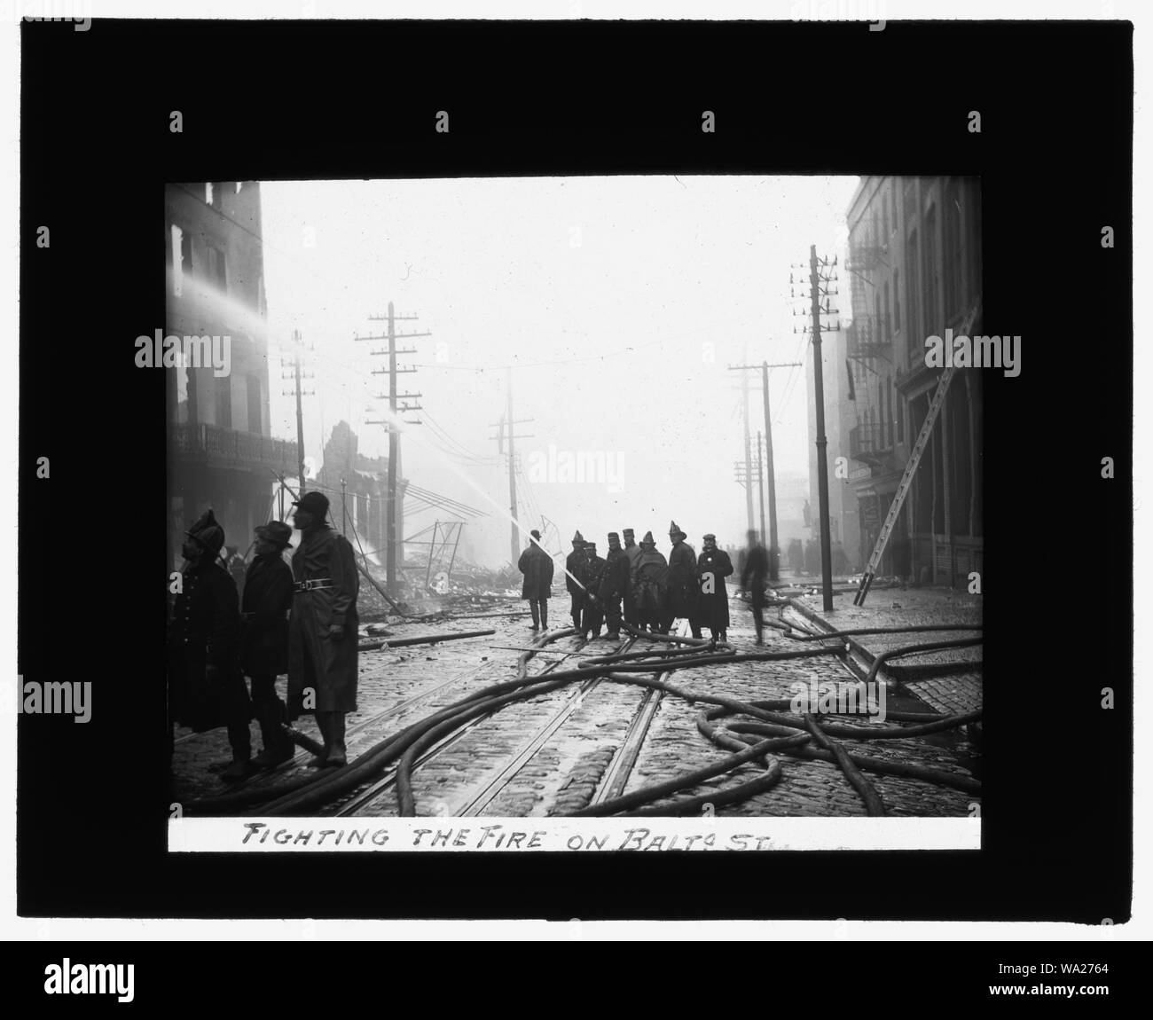 Baltimore fire, 1904] Fighting the fire on Balto. St Stock Photo - Alamy