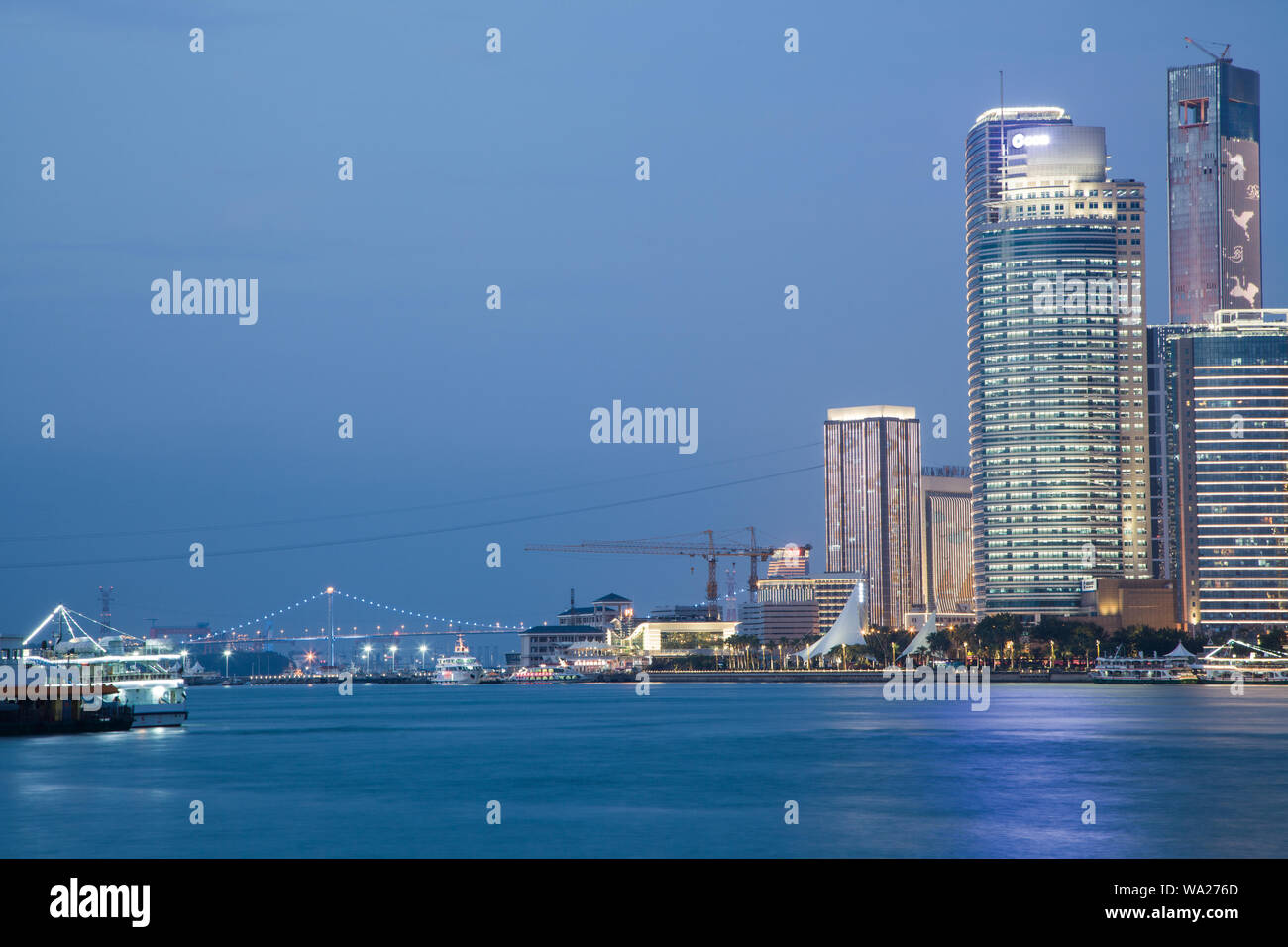 Xiamen city in fujian province building at night Stock Photo - Alamy